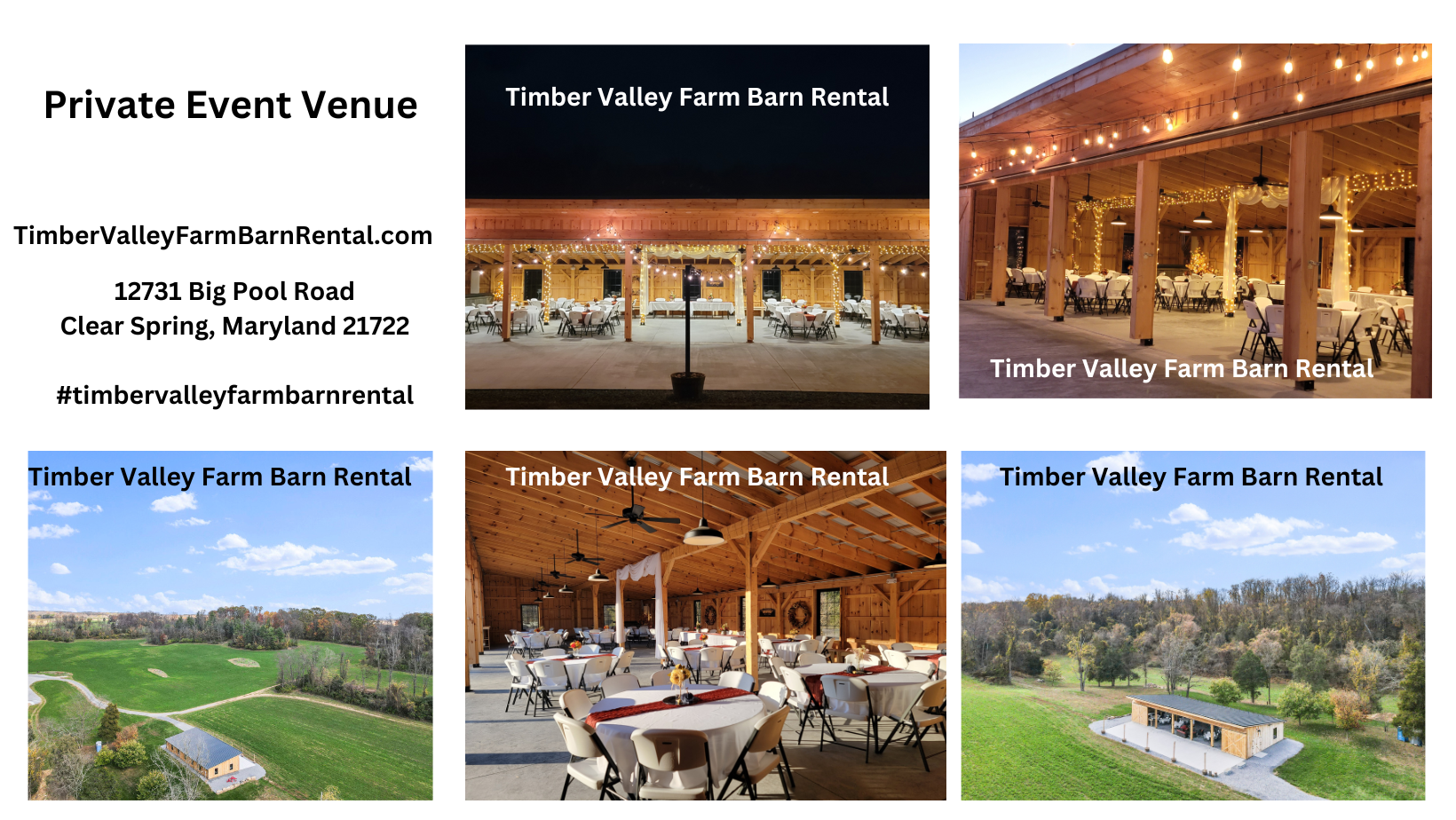 Private Venue Maryland Outdoors - Timber Valley Farm Barn Rental