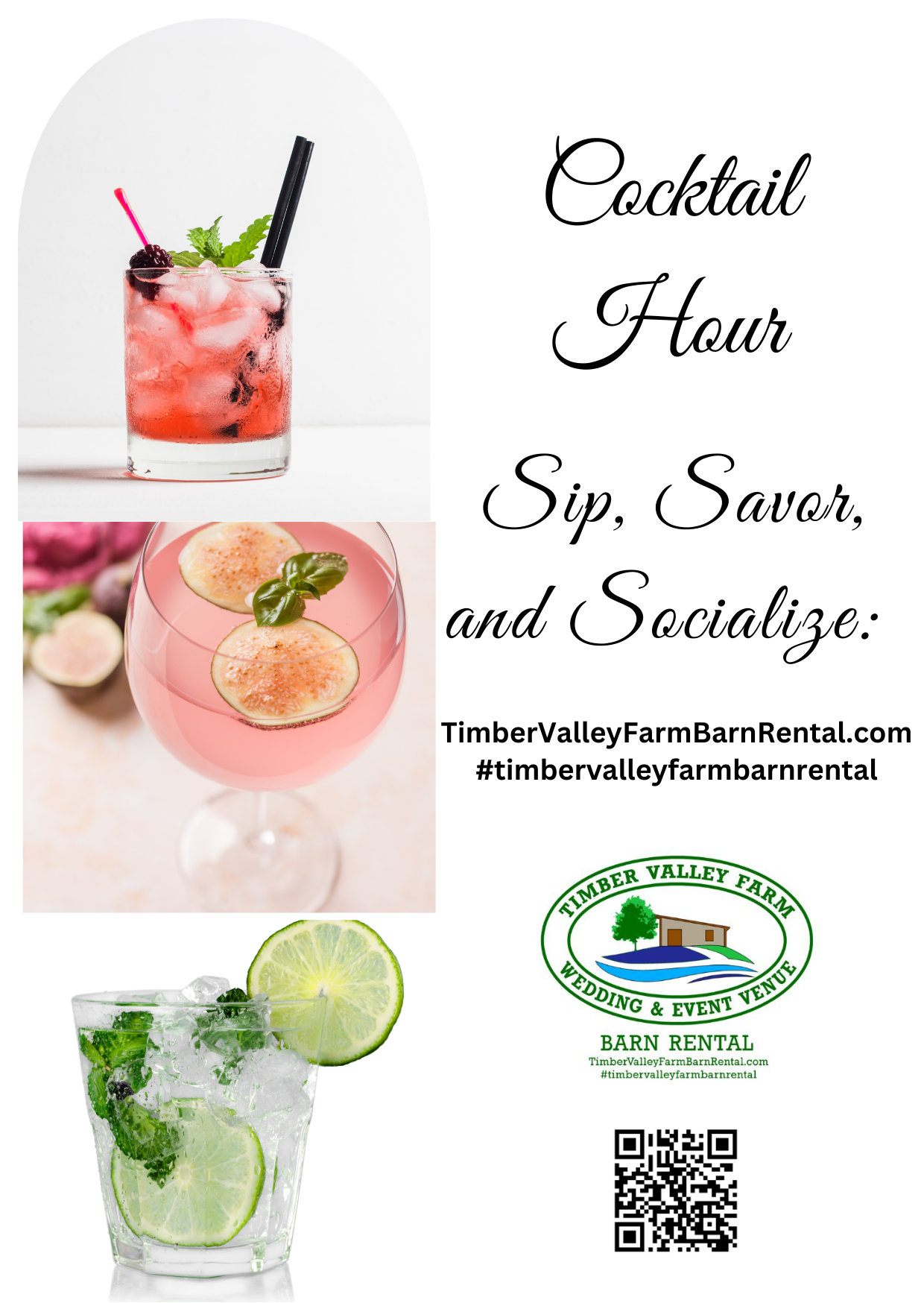 Cocktail Hour Wedding Venue Timber Valley Farm Barn Rental: Sip, Savor ...